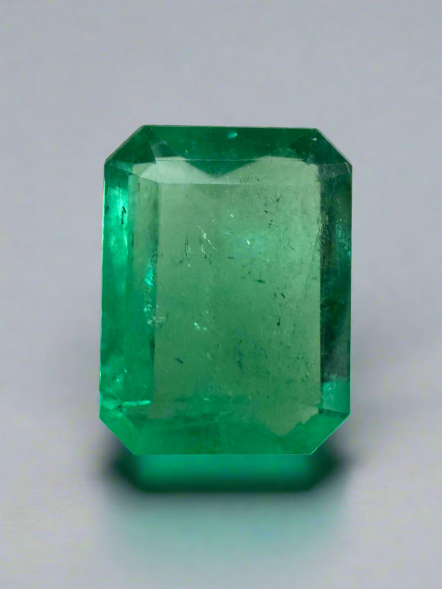 4.12 Carat 12x9 Portrait Cut Natural Loose Colombian Emerald-Emerald C